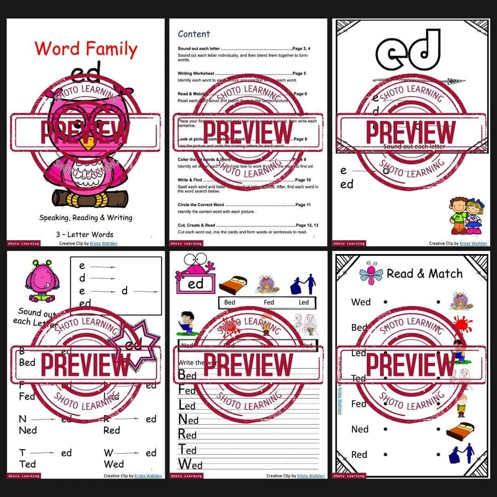 IG Word Family CVC Blend Worksheet Bundle: Fun Activities for Reading ...