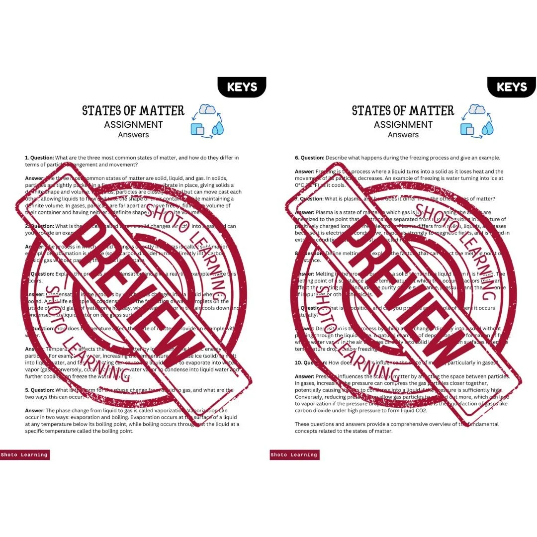 States of Matter Poster & Worksheet | Free for Kids