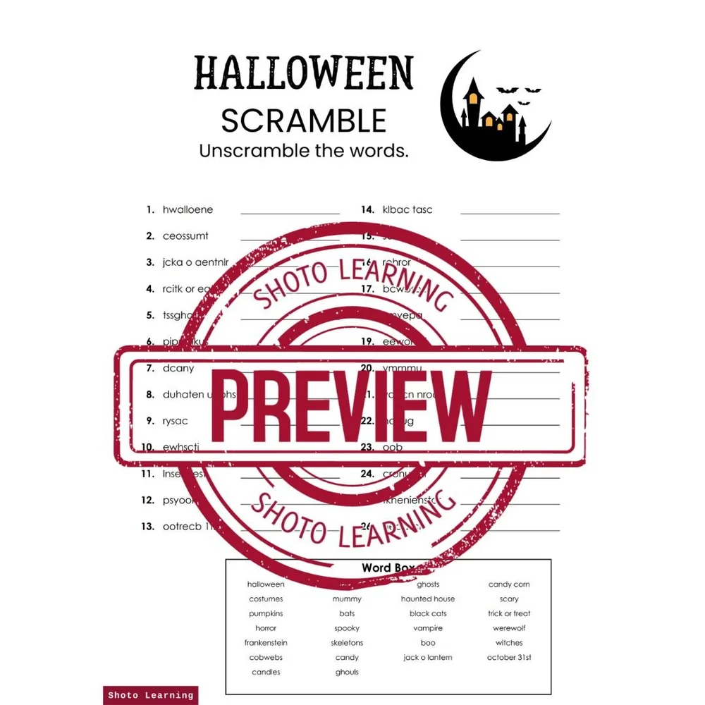 Spooky Halloween Activities Bundle for Kids | Shoto Learning