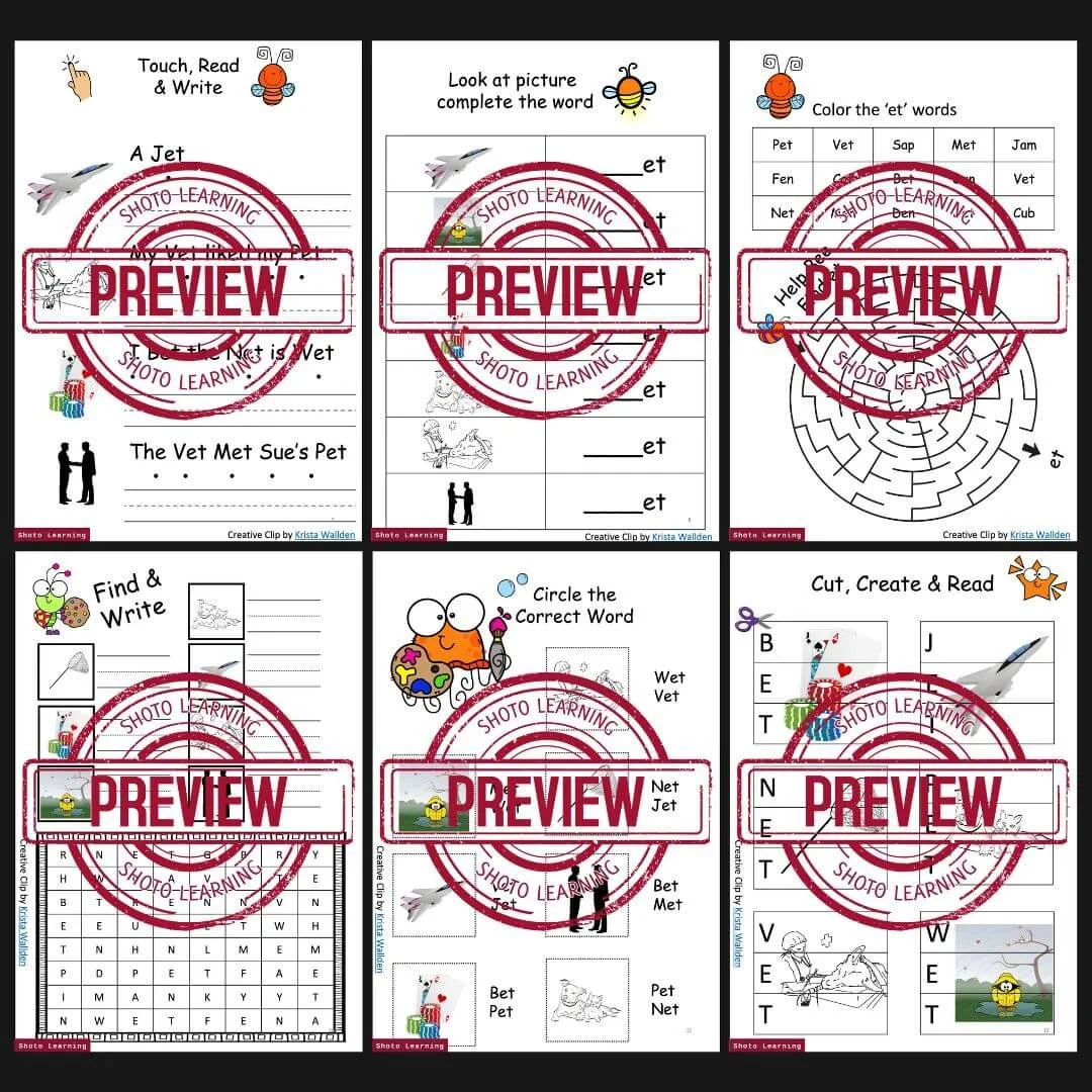 IP Word Family CVC Blend Worksheets: Fun Activities for Reading ...