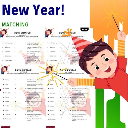 New Year Word Scramble - Festive Puzzle with Answers