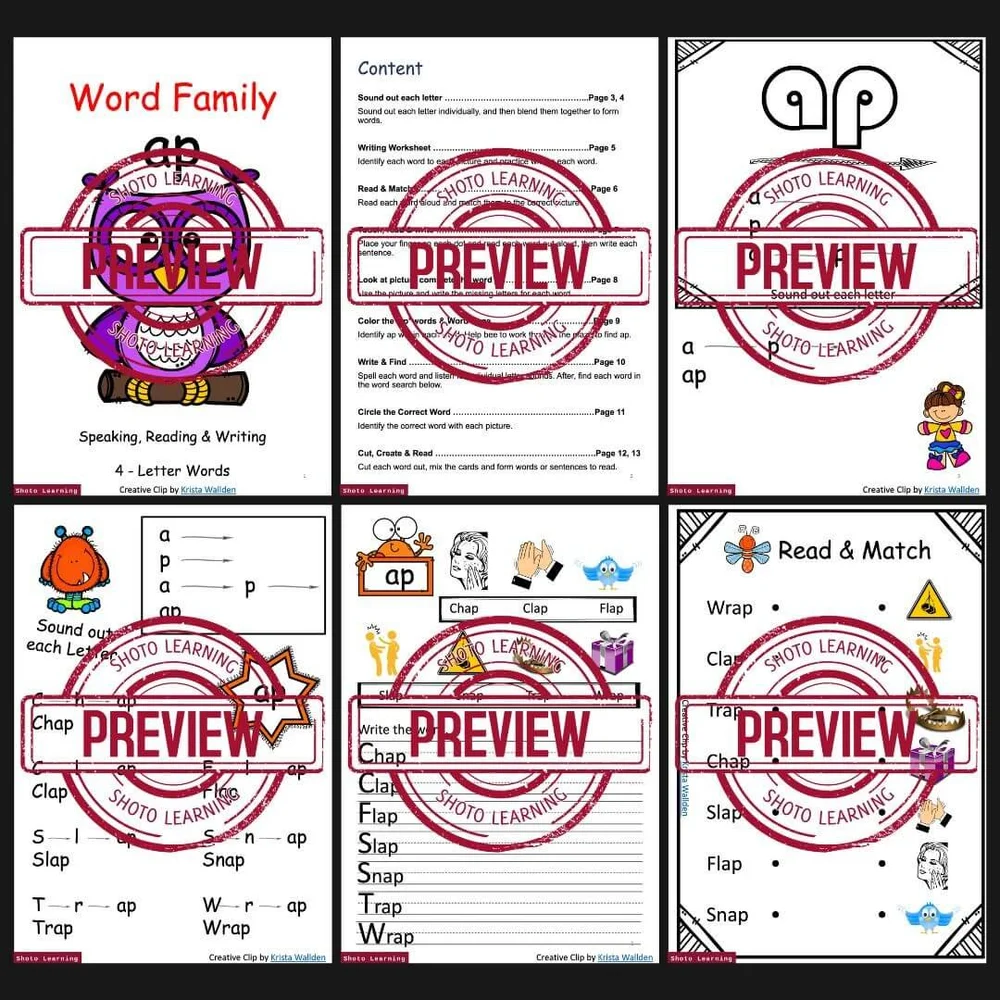 Master the EG Word Family: CVC Blend Worksheets for Speaking, Reading ...
