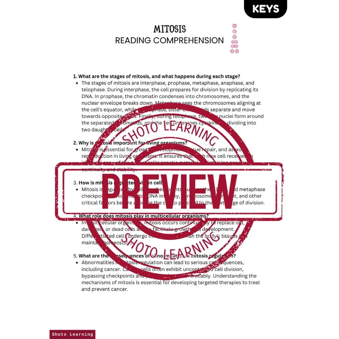 Unveiling Mitosis Poster - Educational Cell Division Chart