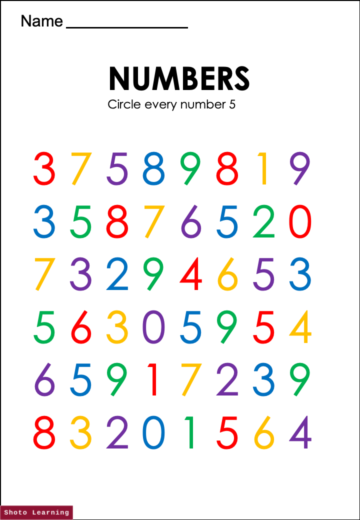 Counting up to 5 — Shoto Learning | English | Math | Science Worksheets