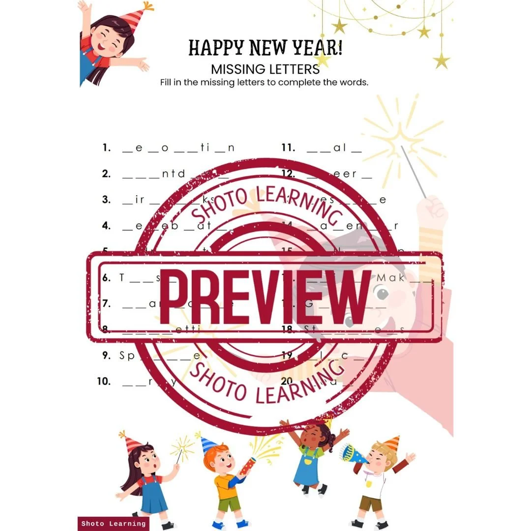 New Year Fill-in-the-Blank Worksheets – Fun & Educational