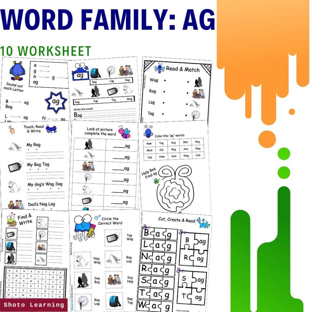 IN Word Family CVC Blend Worksheets: Fun Activities for 3 & 4 Letter Words