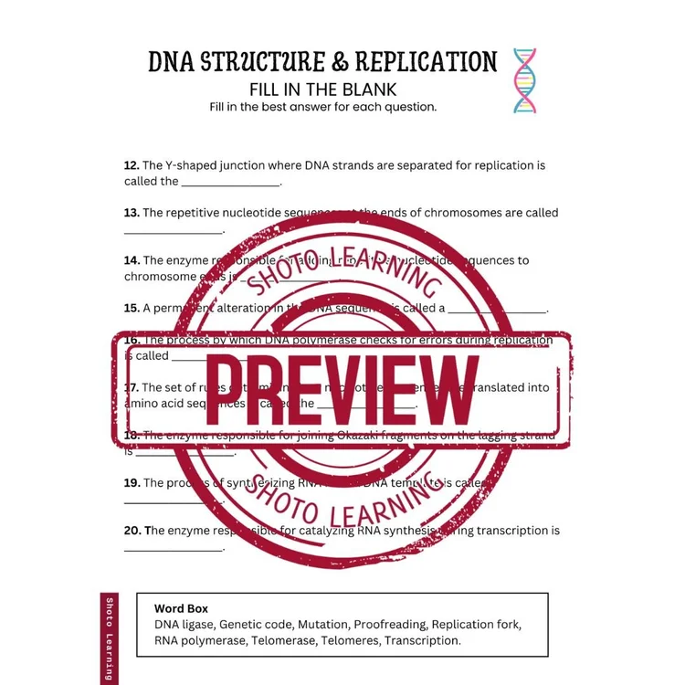 DNA Structure Worksheet: Engaging Exercises with Answers