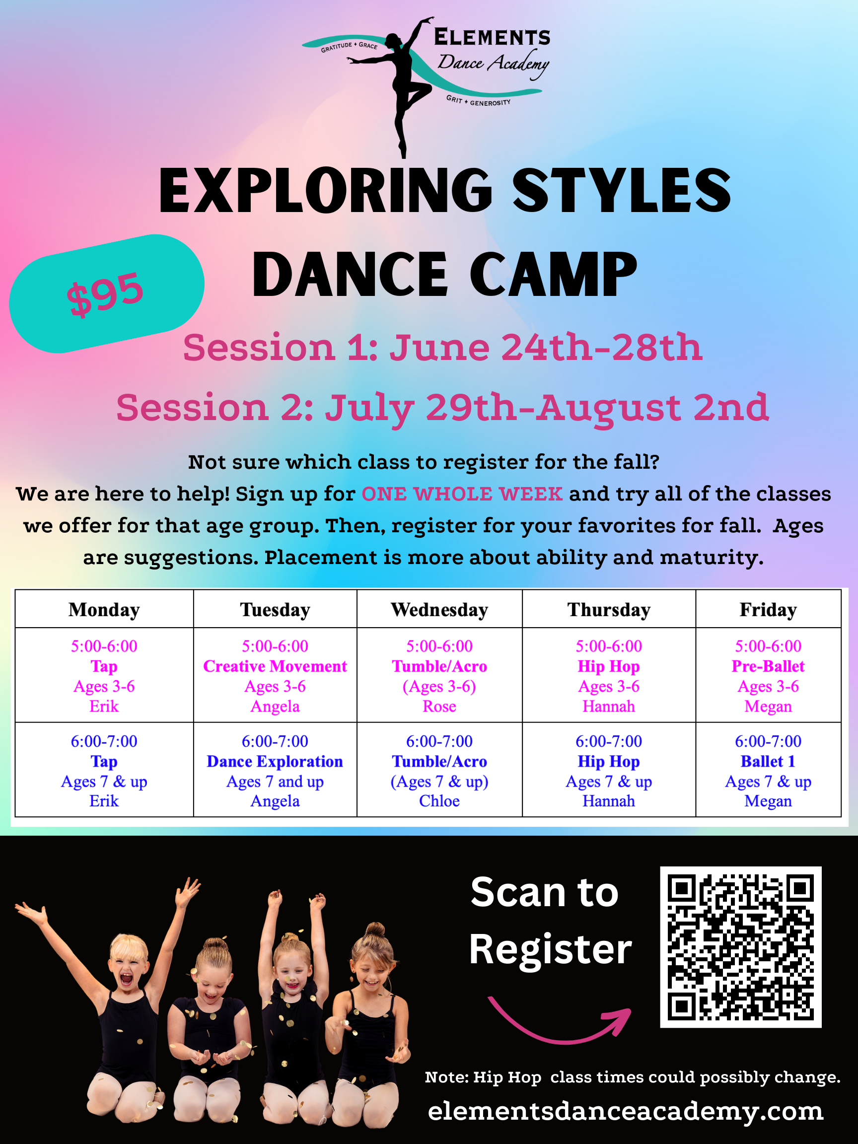 Summer Classes Elements Dance Academy