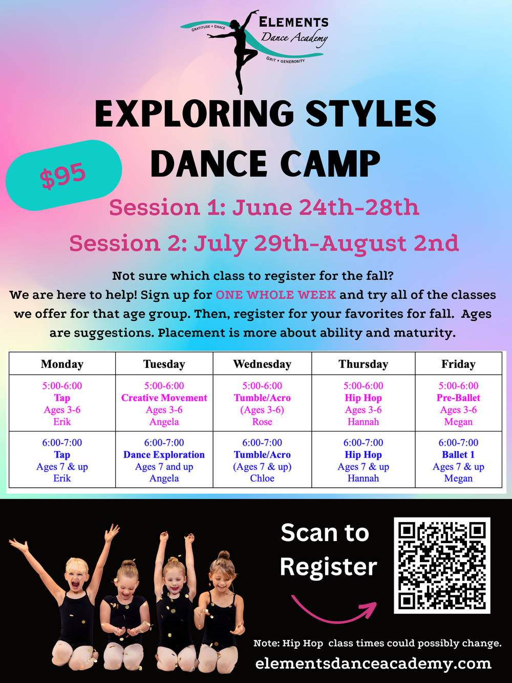 Summer Classes — Elements Dance Academy