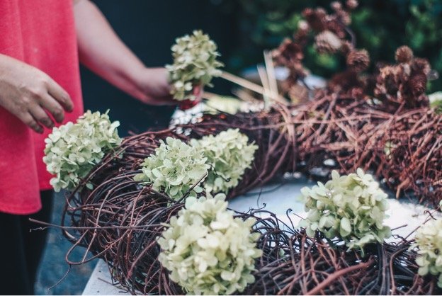 DIY Fall Hydrangea Wreath — Carmen Johnston Gardens
