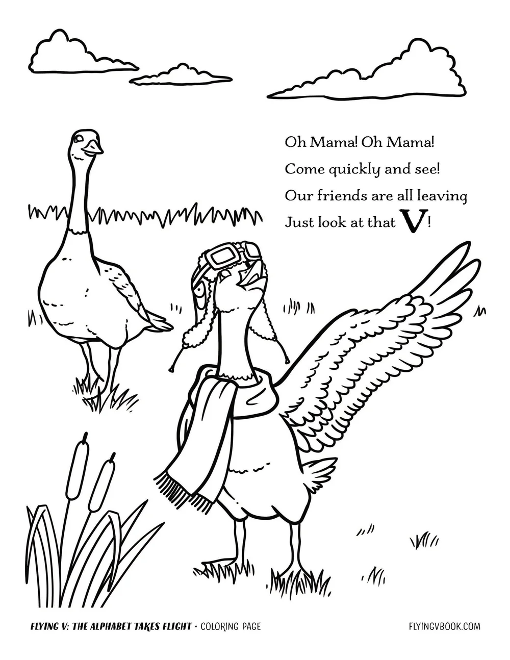 Flying Goose Coloring Page