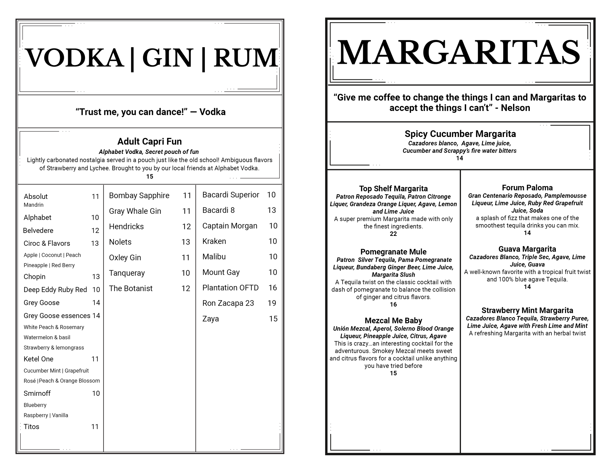 Drinks — Forum Social House