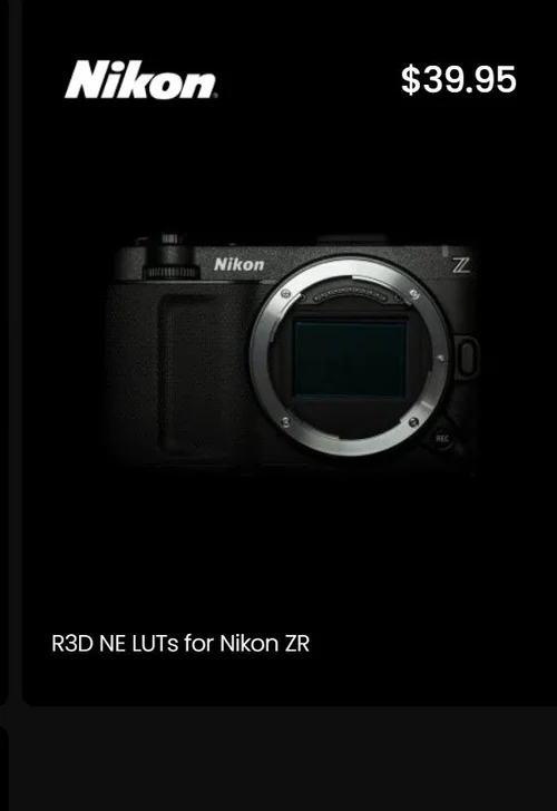 Cinema Tools Nikon ZR R3D NE LUTs — Cinema Tools