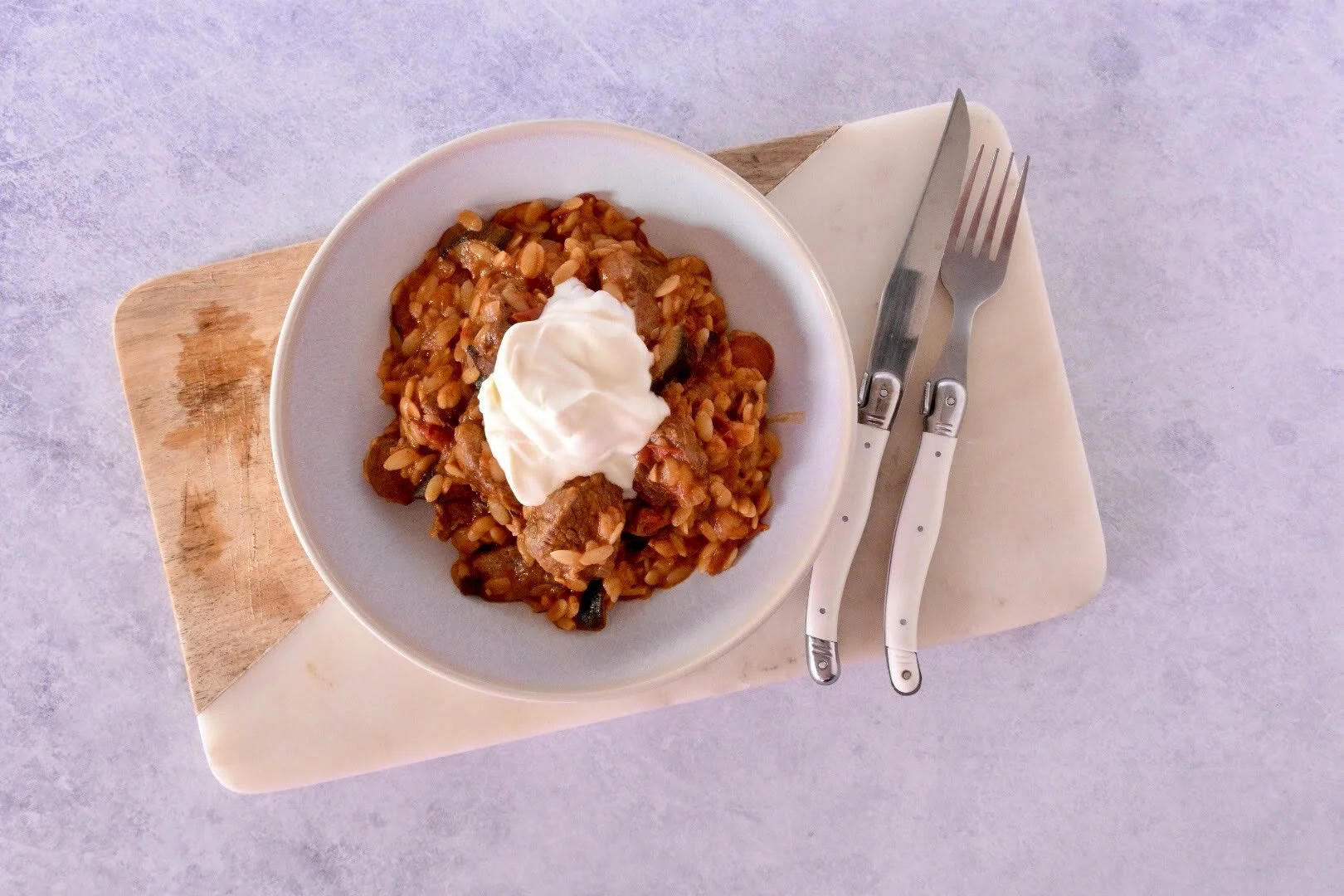 GREEK LAMB, TOMATO & RISONI BAKE — Wholesome by Sarah