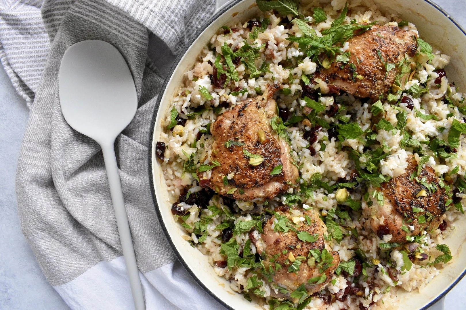 CRISPY CHICKEN & RICE WITH DRIED CRANBERRIES & PISTACHIOS — Wholesome ...