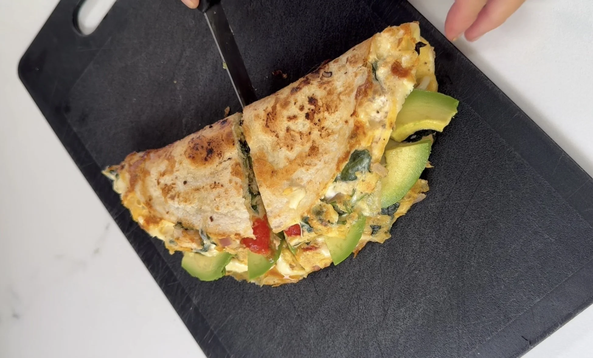 CHICKEN, MOZZARELLA, SWEET CHILLI & AVOCADO EGG FLIP — Wholesome by Sarah