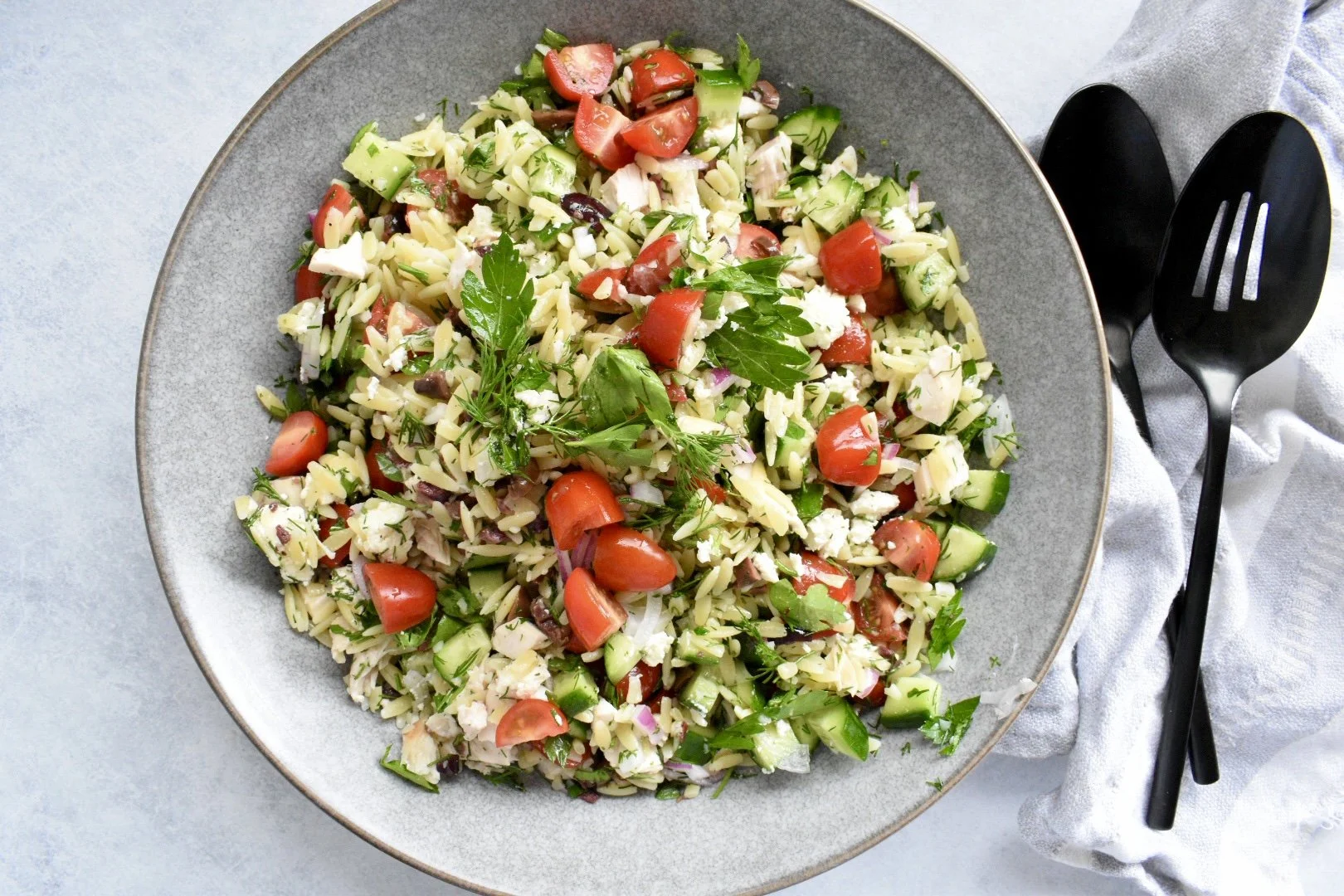 MEDITERRANEAN RISONI SALAD — Wholesome by Sarah
