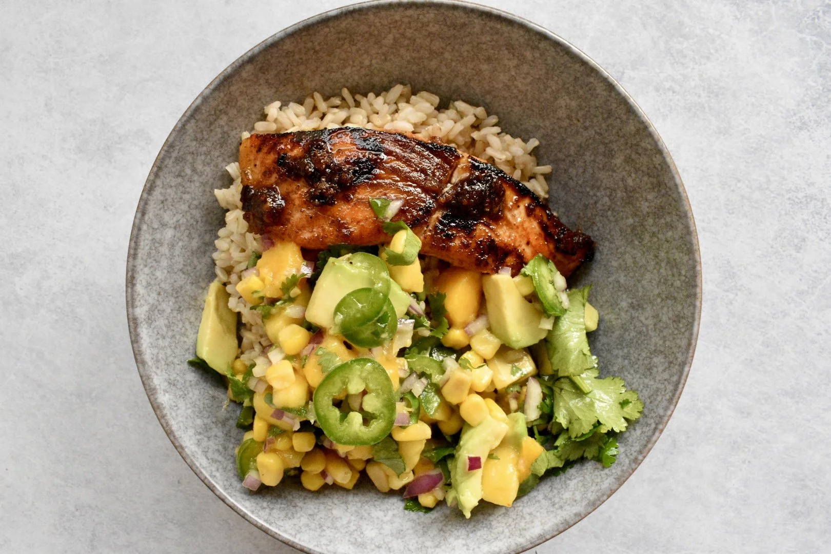 MEXICAN GLAZED SALMON WITH MANGO SALSA — Wholesome by Sarah
