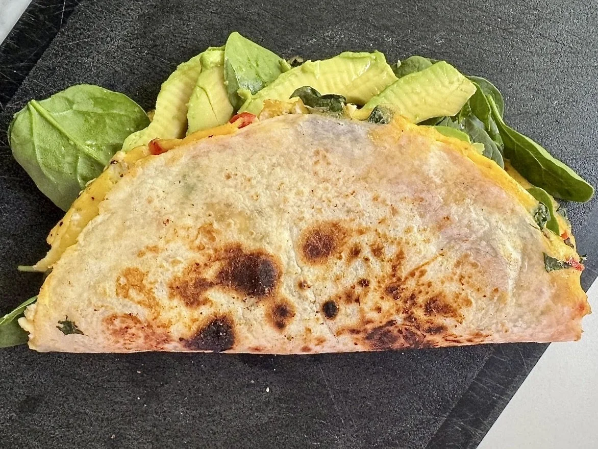 EGG, RED PEPPER & FETA TORTILLA BREAKFAST WRAP — Wholesome by Sarah