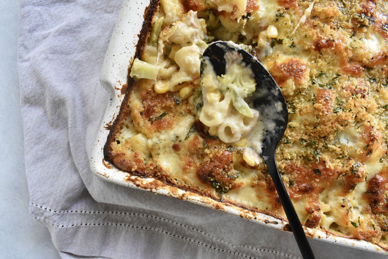 CREAMY TUNA BROCCOLI MORNAY — Wholesome by Sarah