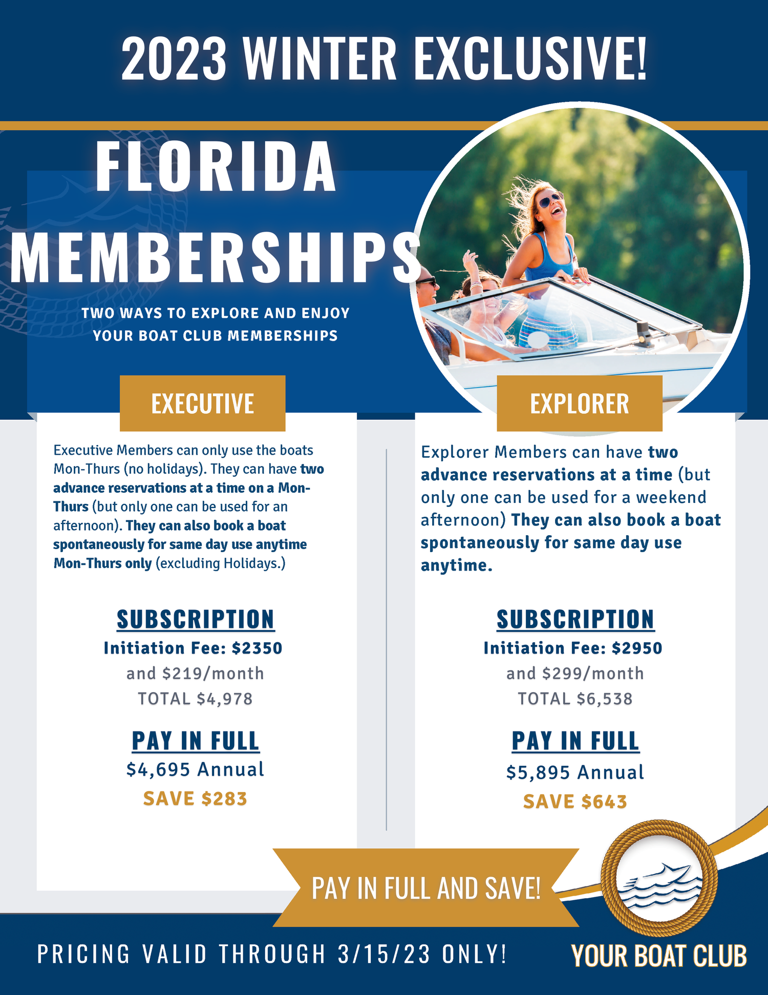 Rate Sheet — Your Boat Club