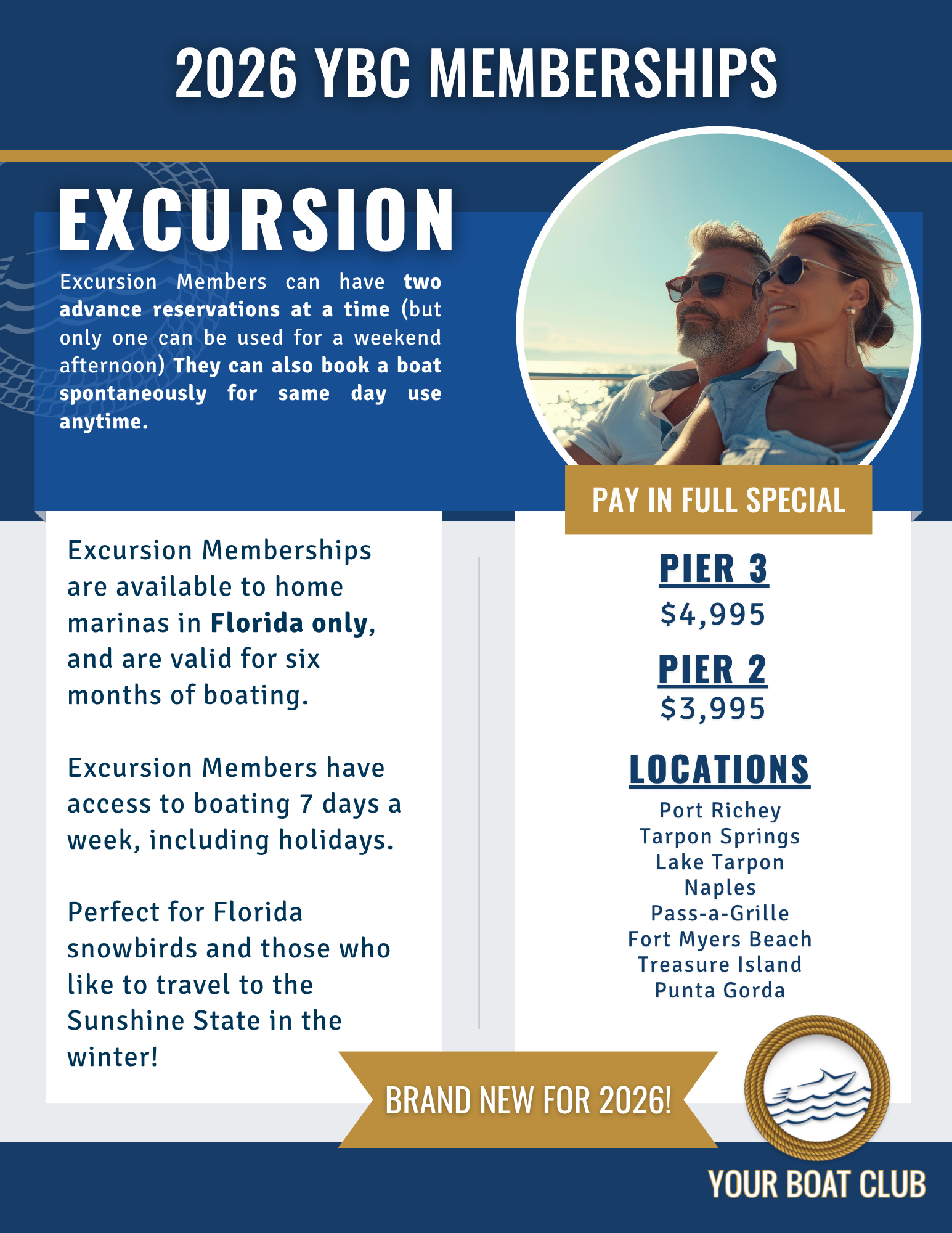 Excursion Rate Sheet | Your Boat Club