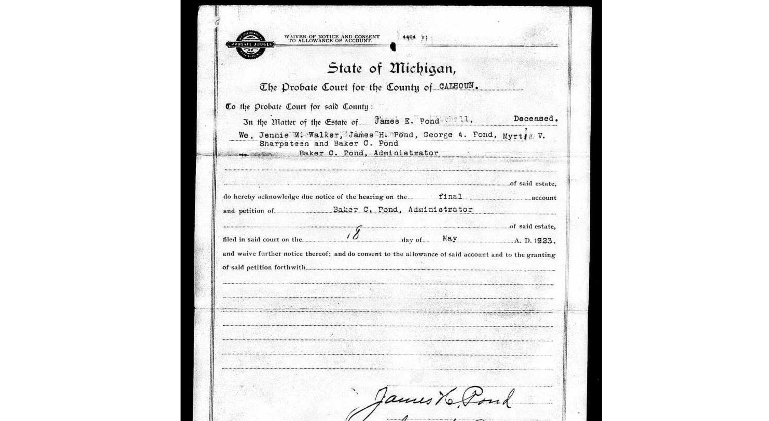 Chosen Families Project #21: The Story of Baker and Myrtie Pond ...