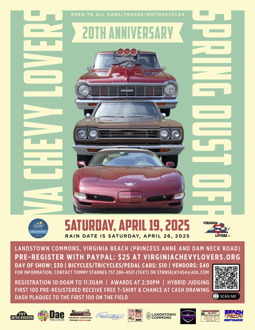 Virginia Chevy Lovers 20th Anniversary Spring Dust Off | April 19th ...