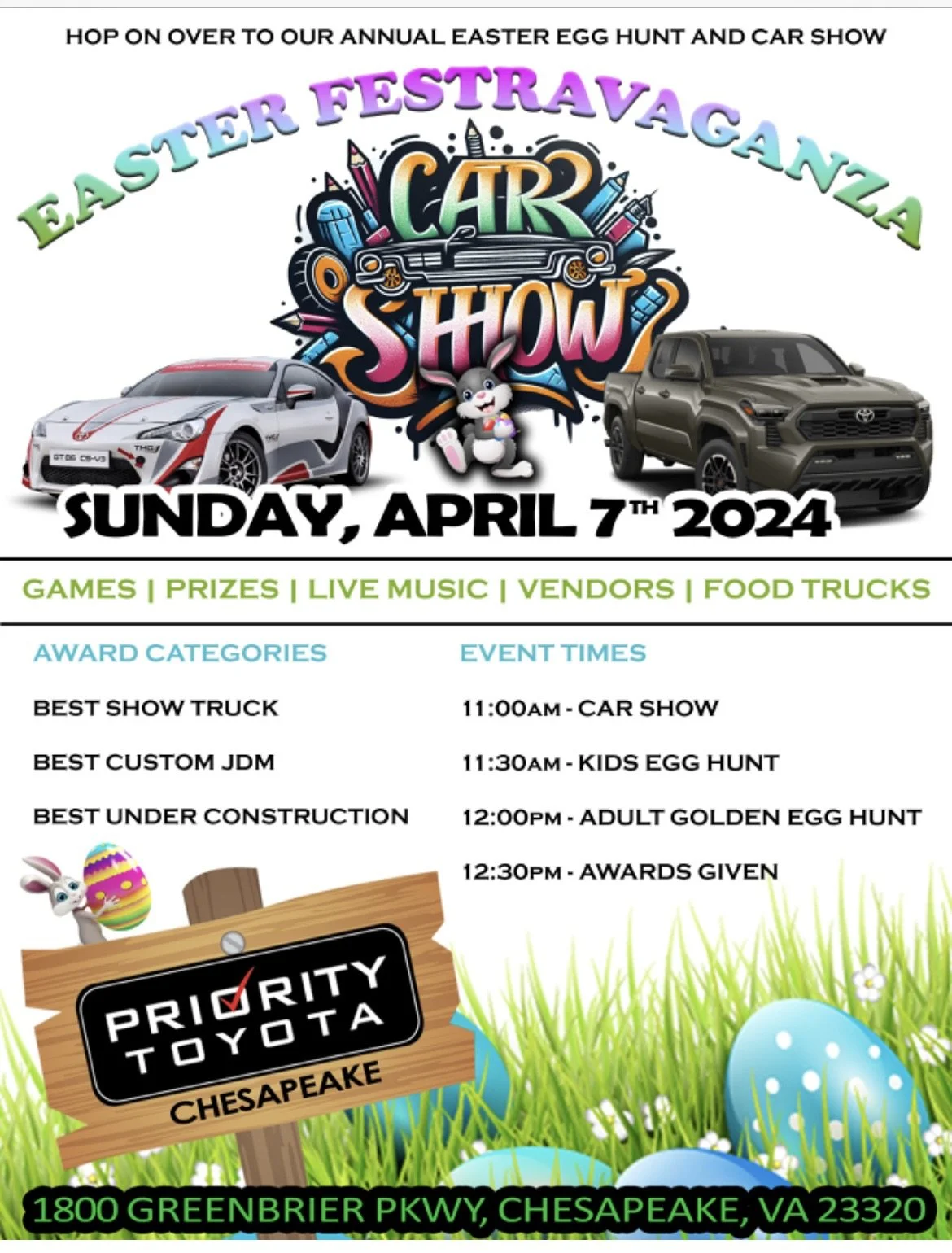 Easter Festravaganza Car Show | April 7th — Car Club Council of Hampton Roads