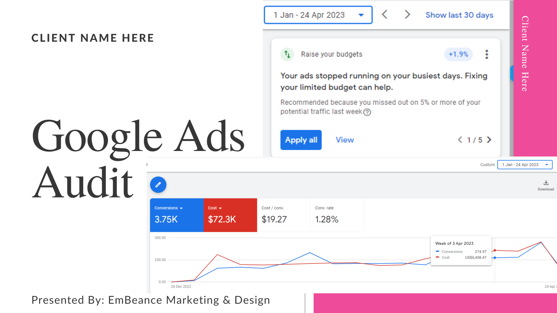 Google Ads Audit and Strategy — EmBeance Marketing & Design LLC