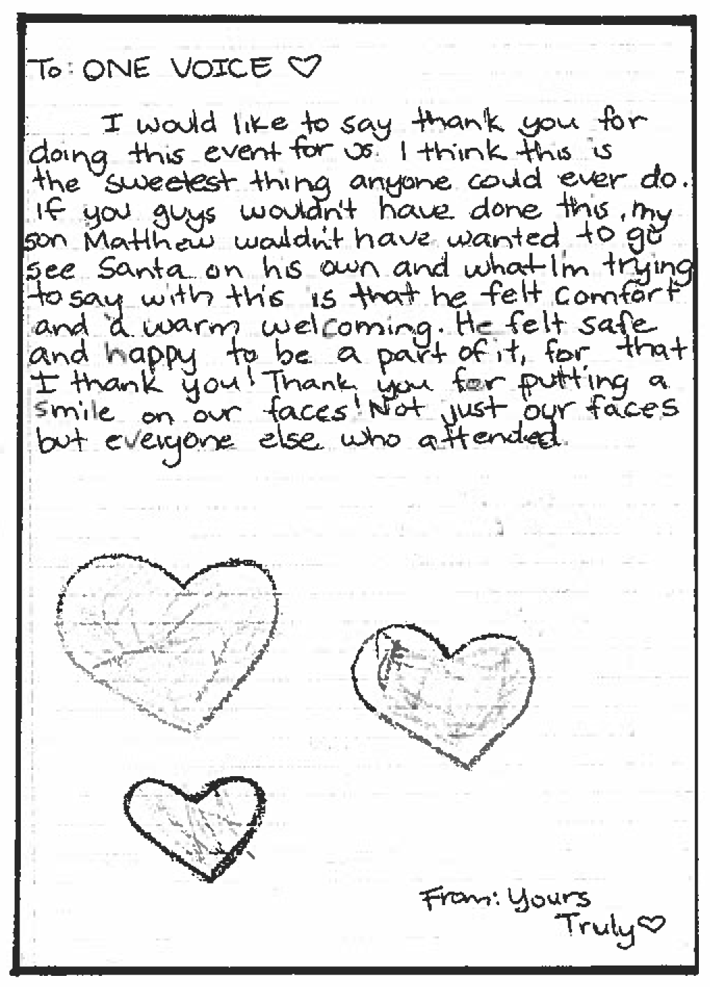 Holiday Program — One Voice