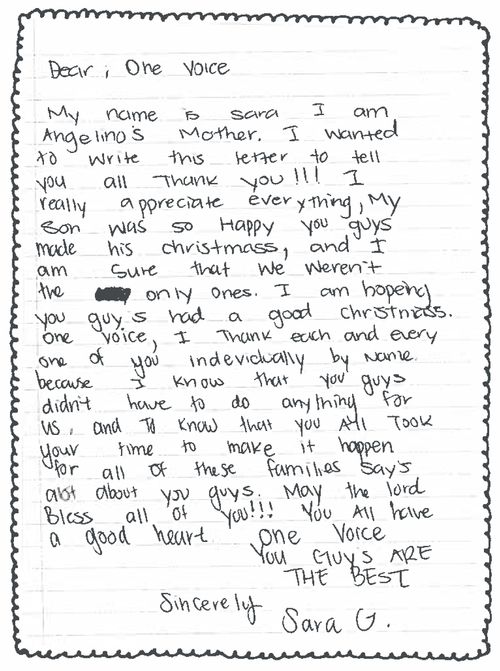 Holiday Program — One Voice
