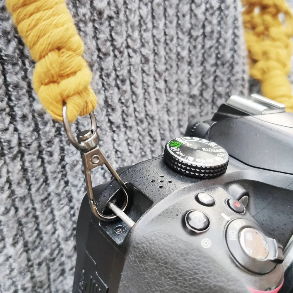 Peach Macrame Camera Strap — That Knot Place