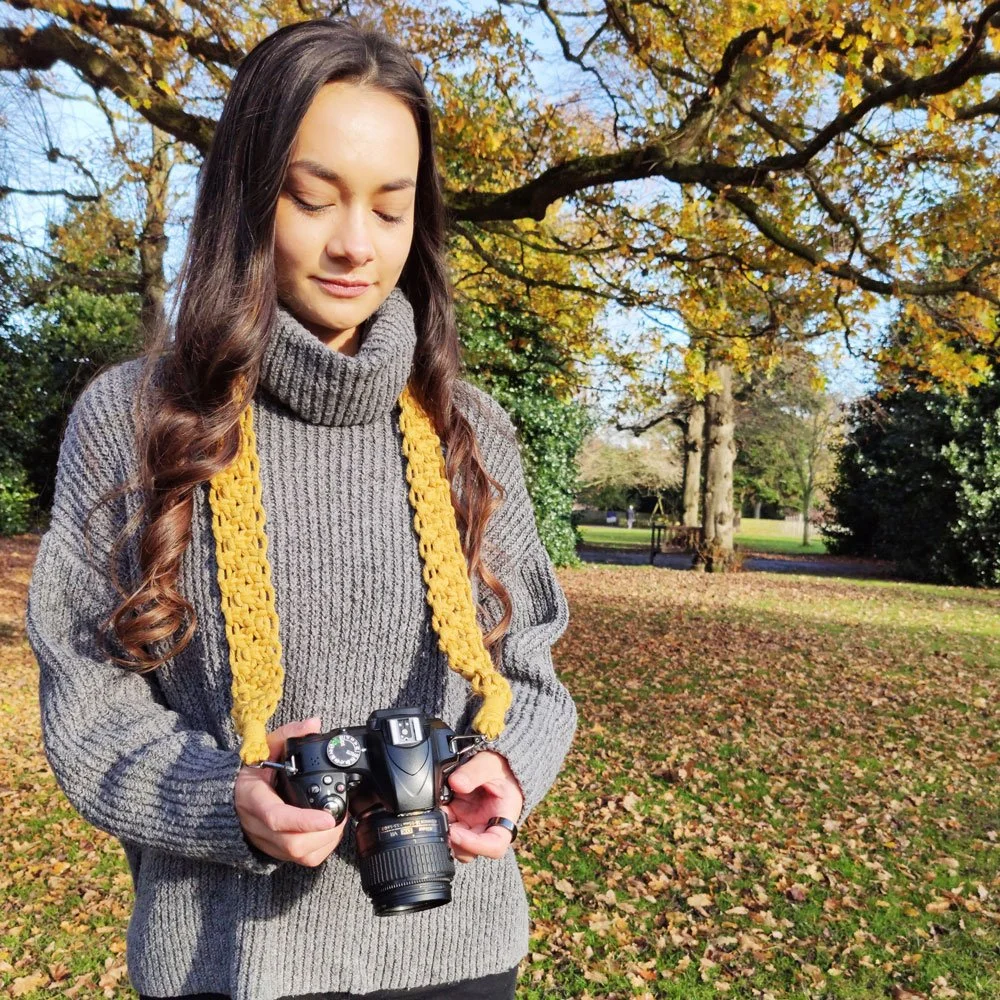 Peach Macrame Camera Strap — That Knot Place