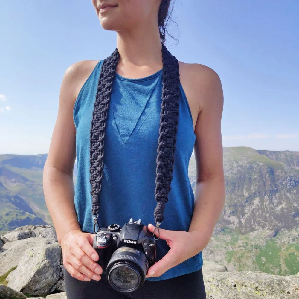 Peach Macrame Camera Strap — That Knot Place