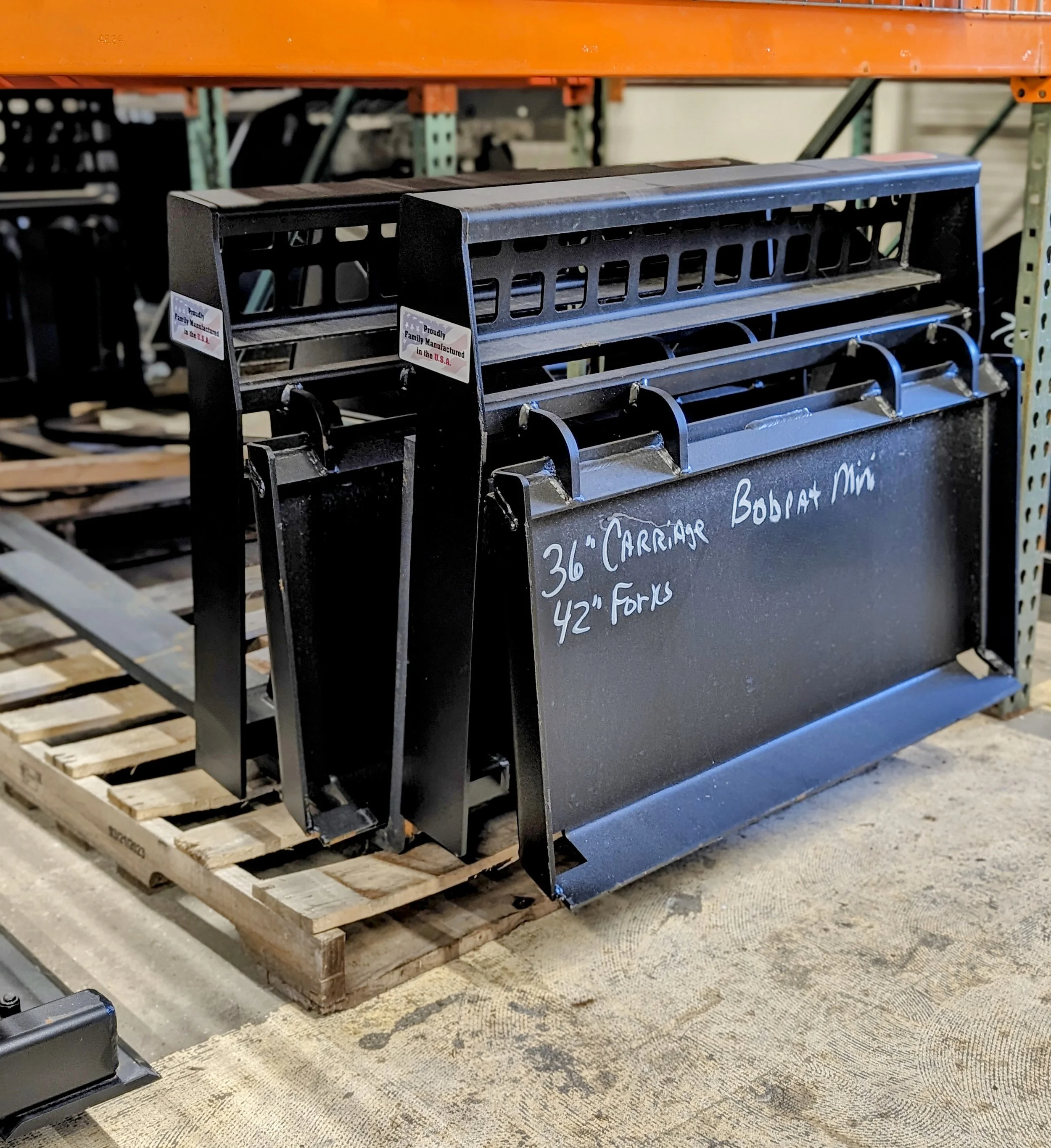 Jenkins Pallet Forks (5500 lb., Hydraulic Sliding) — NH Skid Steer ...