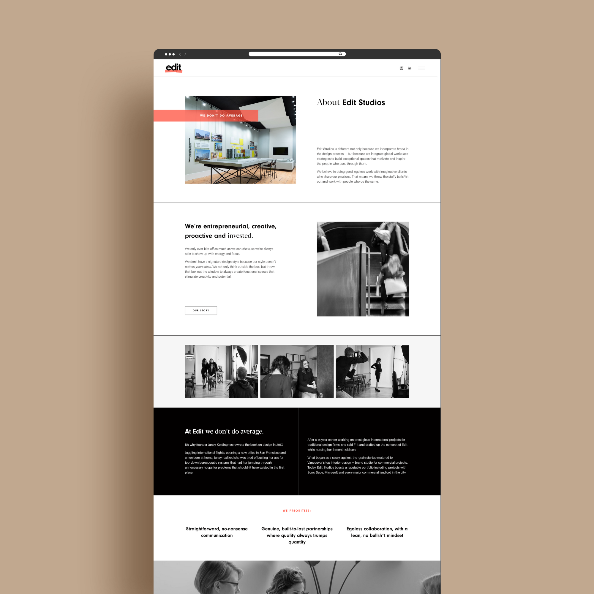 Edit Studios | Interior Design Website — Lerue Creative