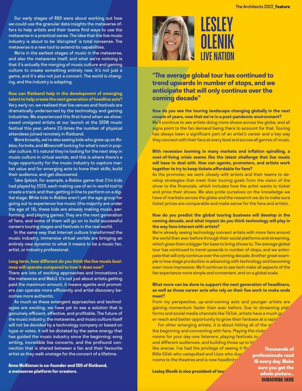 IQ Magazine Names Ristband CEO Top Visionary in Live Music — Ristband