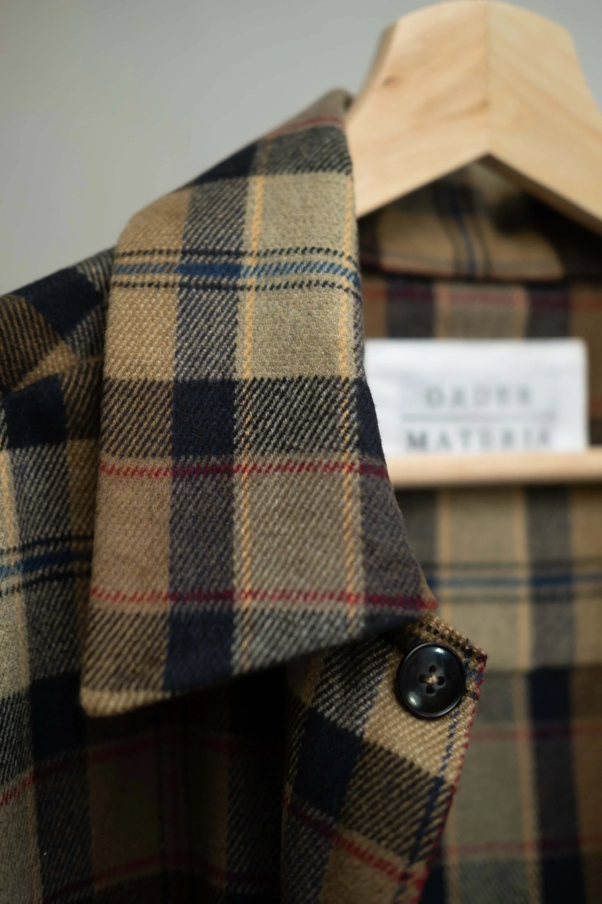 Men’s Soft Brushed Wool Olive, Light Sage Green and Darkest Blue Check ...