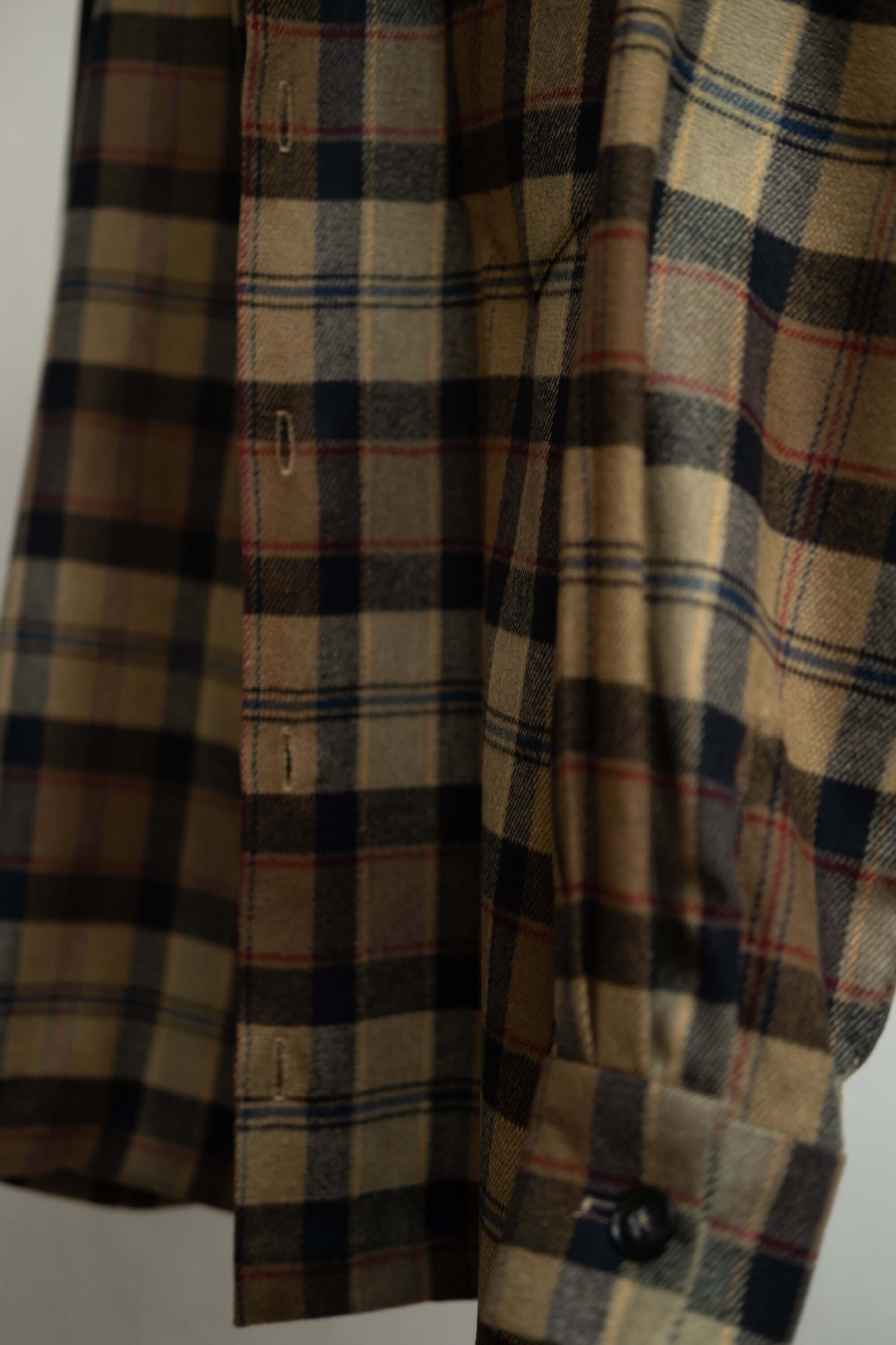 Men’s Soft Brushed Wool Olive, Light Sage Green and Darkest Blue Check ...