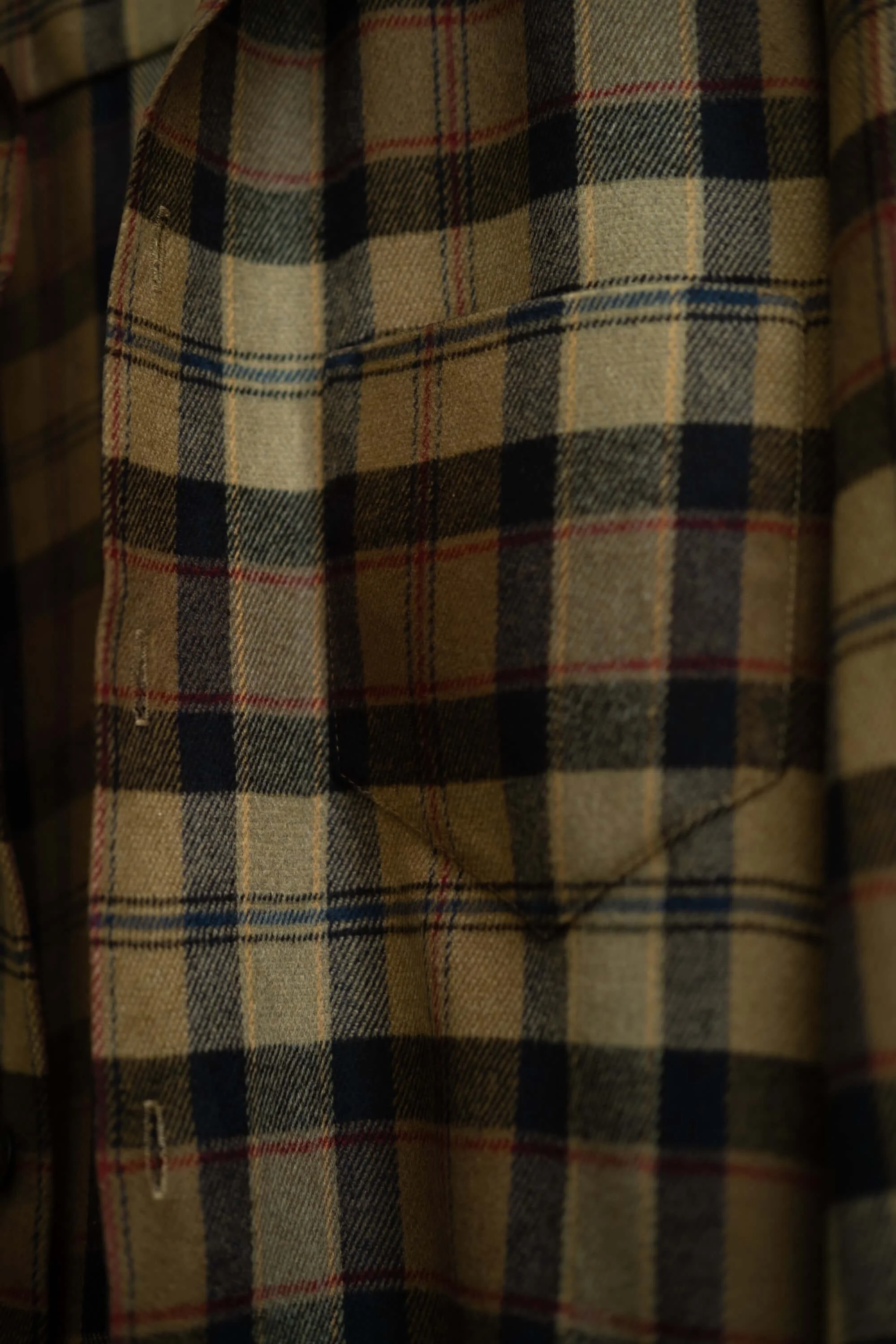 Men’s Soft Brushed Wool Olive, Light Sage Green and Darkest Blue Check ...
