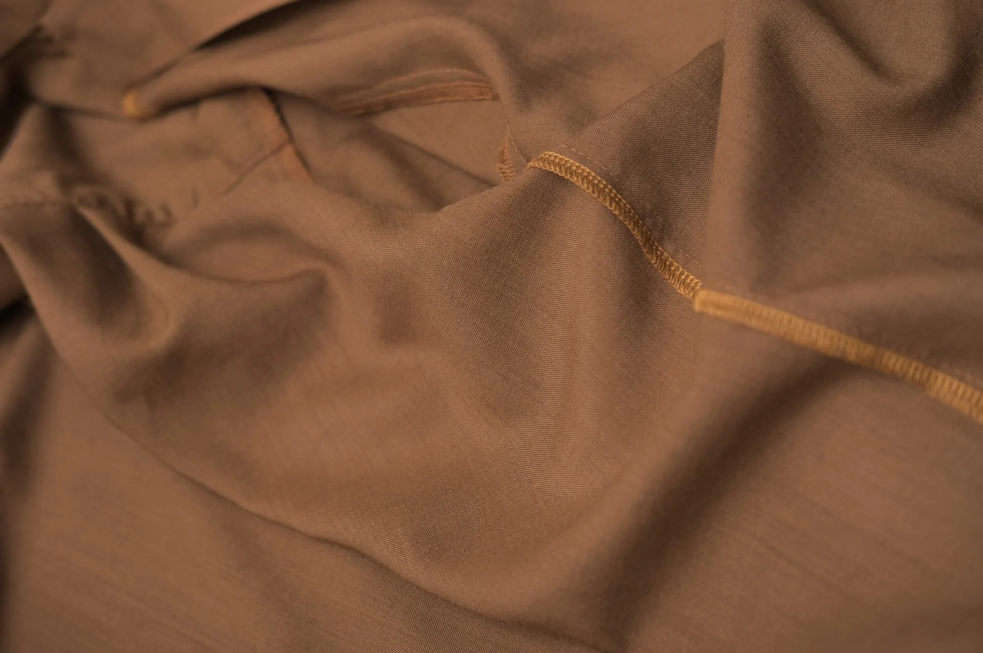 Women’s Rich Tobacco Brown Wool Challis Blouse — Order Materia