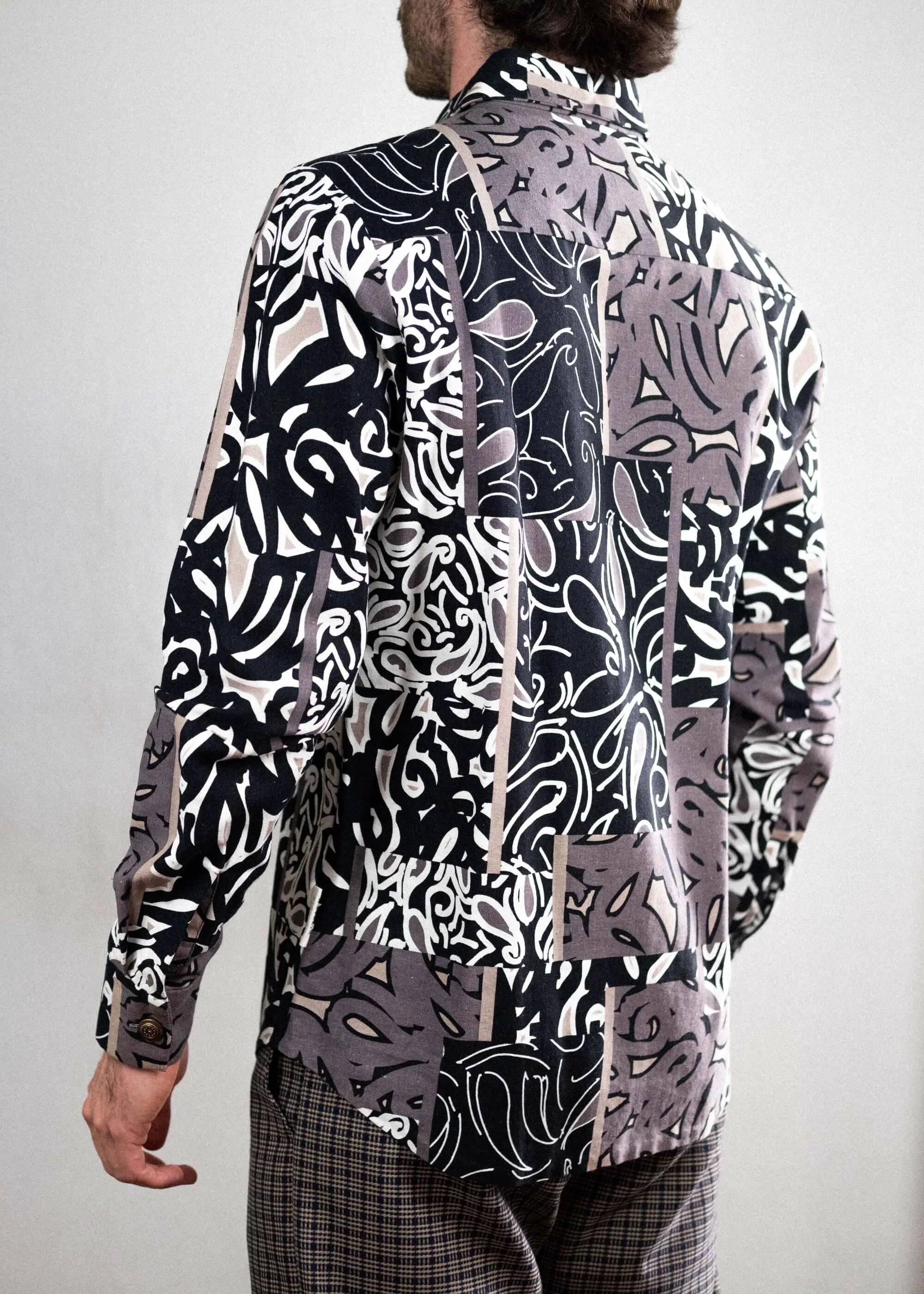 Men’s ‘Scrawl’ patterned Cotton Shirt. — Order Materia
