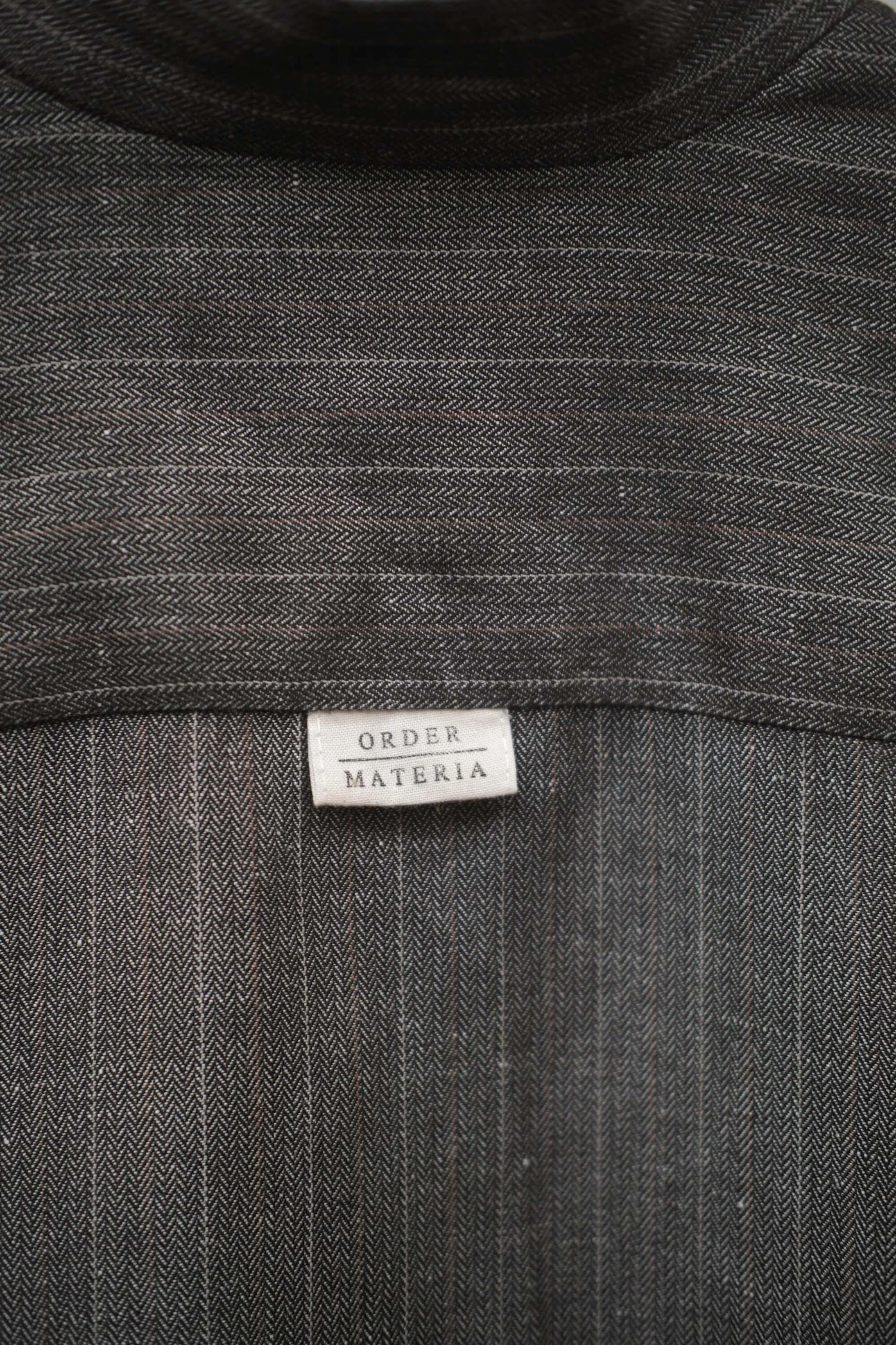 Men's Elephant Grey Mandarin Collar Short Placket Shirt with Slight ...