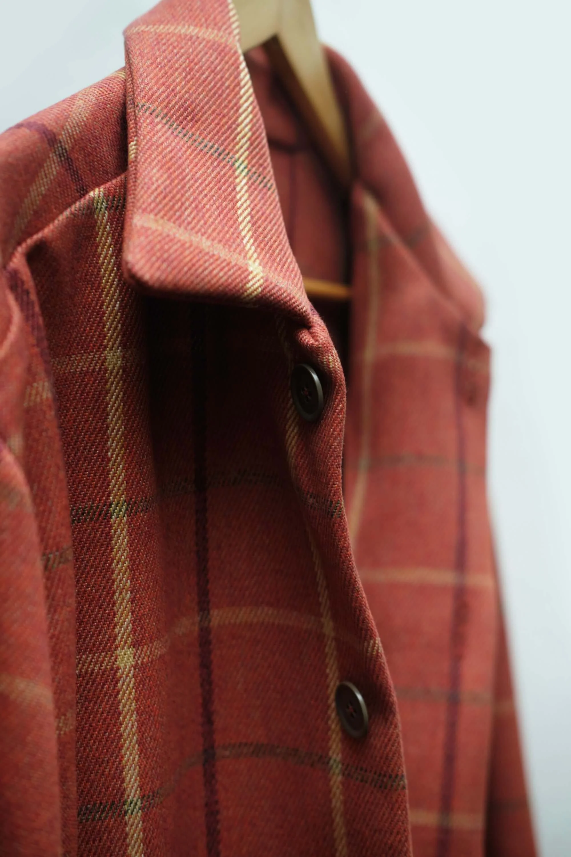 Men's Rust Coloured Check Over Shirt — Order Materia