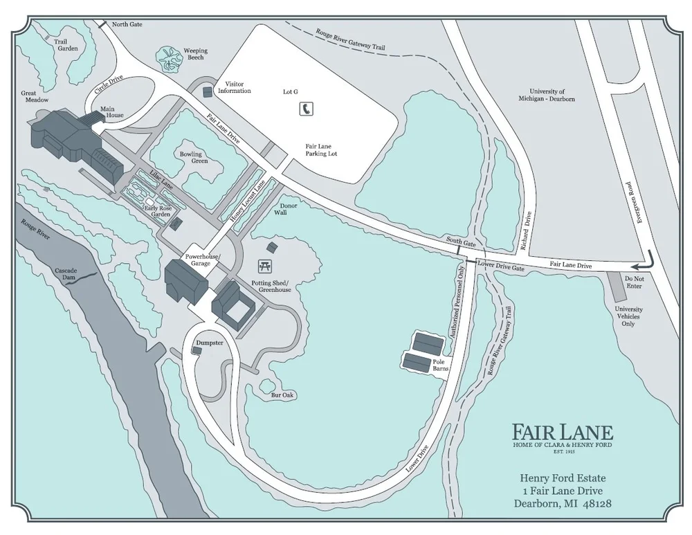 Directional Map — Fair Lane: Home of Clara and Henry Ford