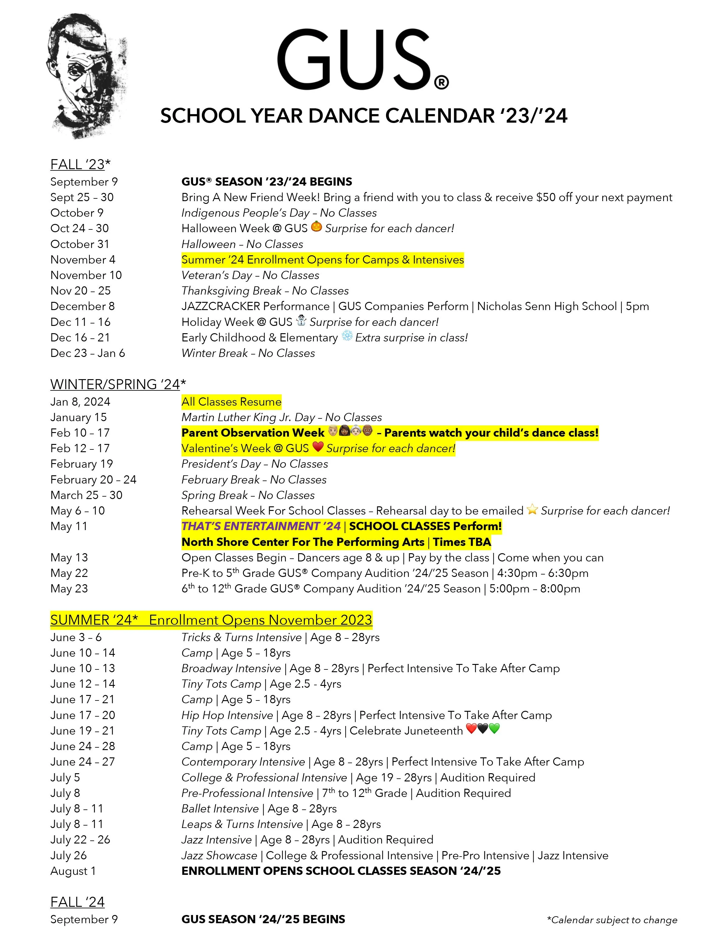 School Year Calendar — GUS®