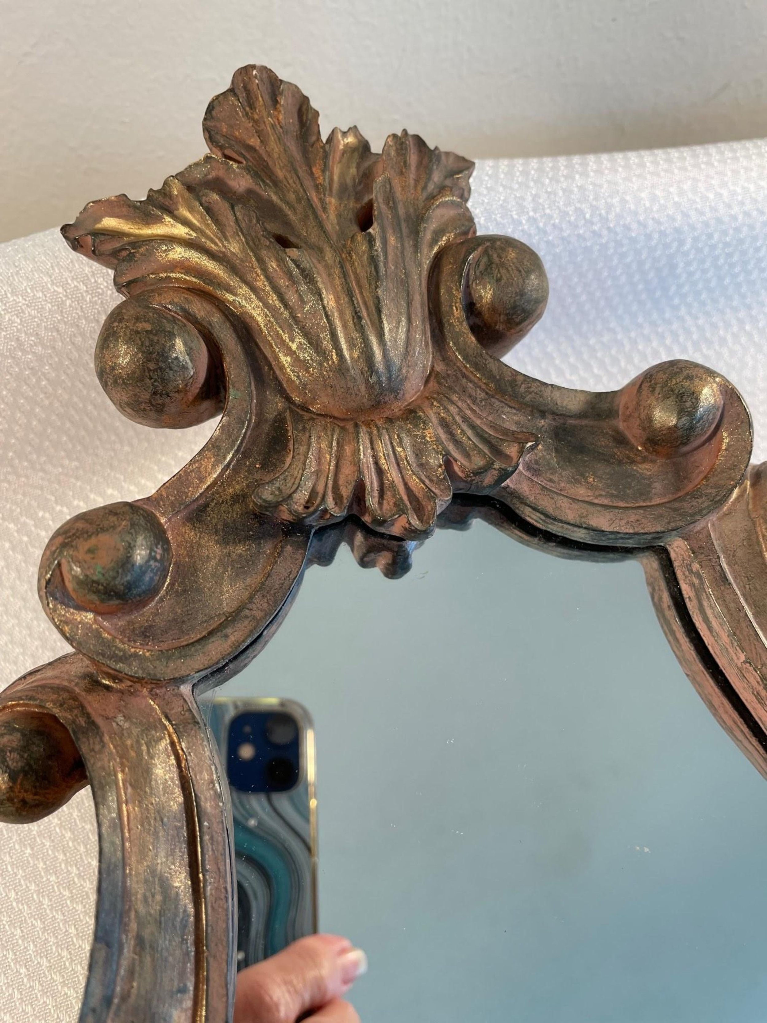 Vintage Gilded Round Italian Wall Mirror — Sunset Cottage Antiques, LLC Vintage Gilded Round Italian Wall Mirror — Sunset Cottage Antiques, LLC