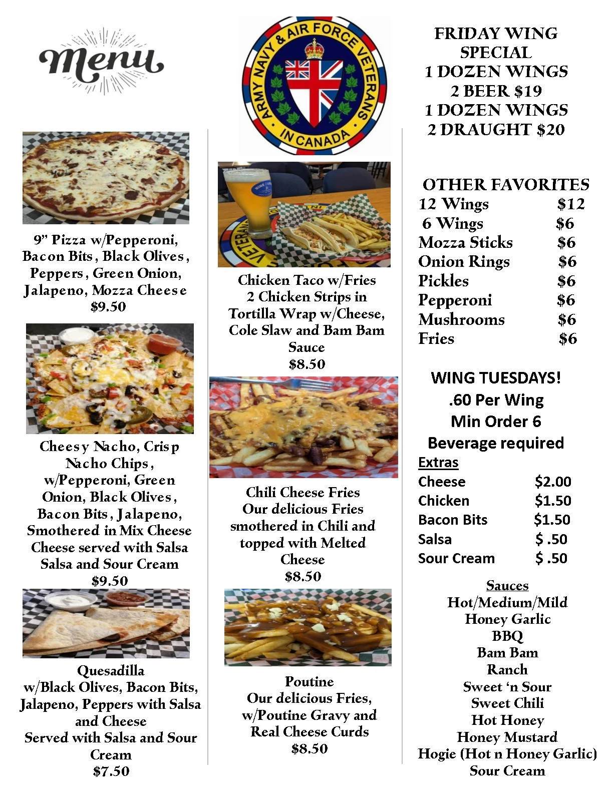 Activities and Food — ANAVets Dartmouth Unit 349