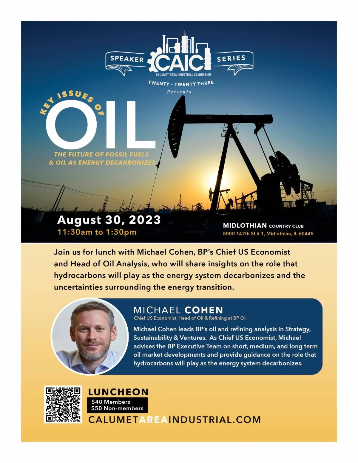 Speaker Series: Key Issues of Oil — Calumet Area Industrial Commission